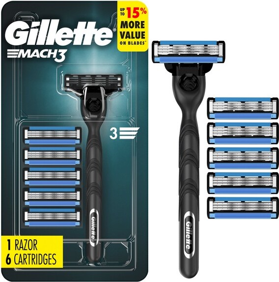 Gillette Mach3 Value Pack Razor - Handle + 6 Blade Refills - ShopStyle ...