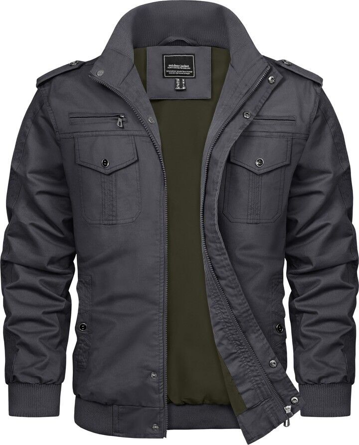 TACVASEN Work Jackets for Men Cargo Jacket Military Bomber Jacket ...
