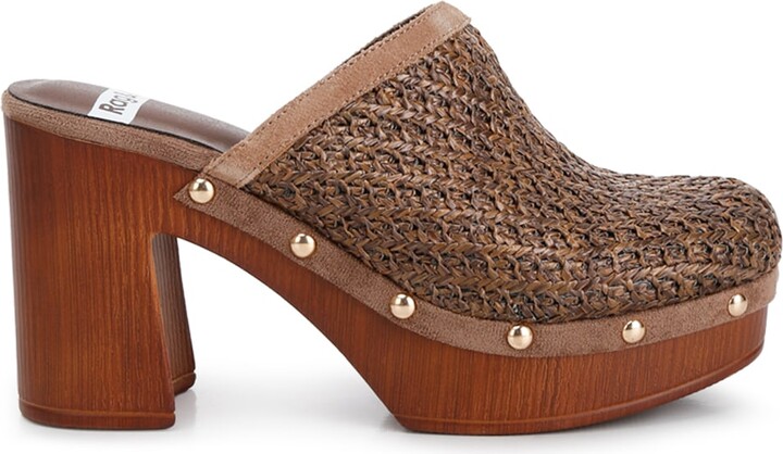 Rag & Co. Jeydena Raffia Platform Clogs In Brown - ShopStyle