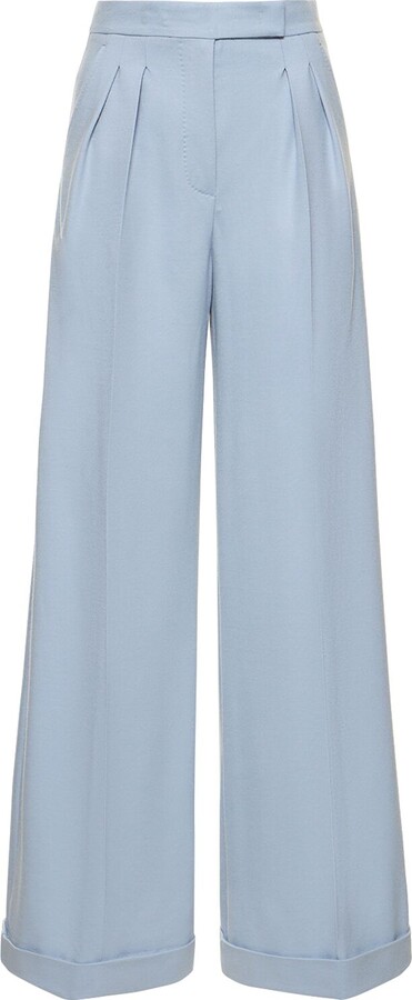 Max Mara Faraday wool jersey wide pants - ShopStyle