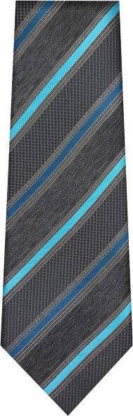 The Dapper Tie TheDapperTie Men' Charcoal And Blue Stripe Necktie with ...