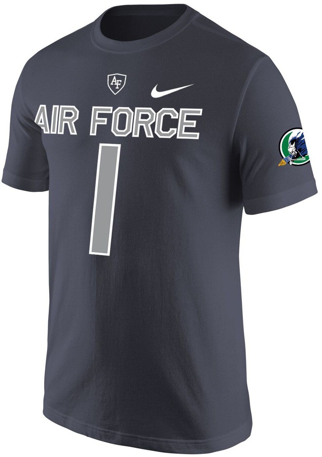 Nike Men's #1 Anthracite Air Force Falcons AC-130 Spectre T-Shirt ...