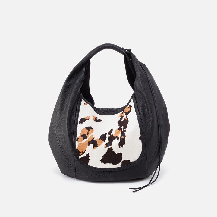 Hobo Eclipse Medium in Hair-On Leather - Cow Print Black and Brown ...