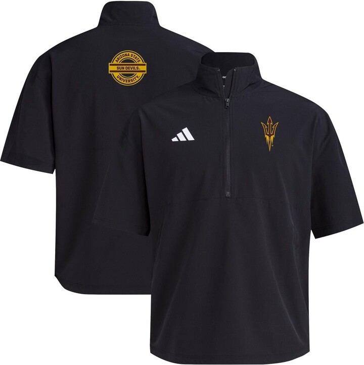 adidas Men's Black Arizona State Sun Devils 2024 Half-Zip Short Sleeve ...