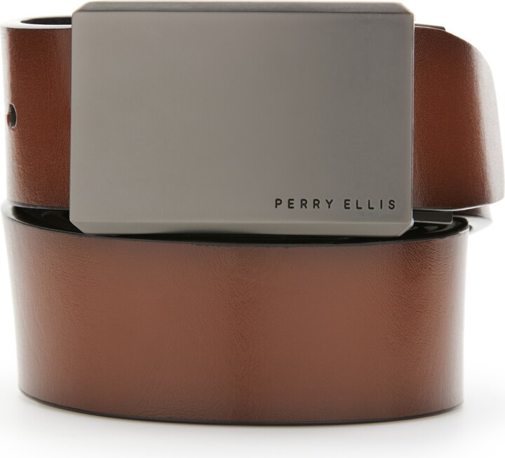 Perry Ellis Portfolio Men's Plaque Reversible Belt - ShopStyle