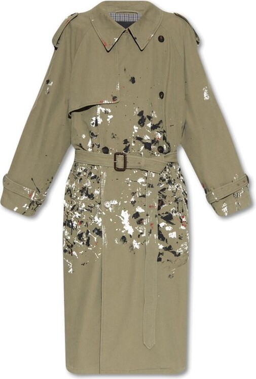 Balenciaga Paint Splatter Detailed Trench Coat - ShopStyle