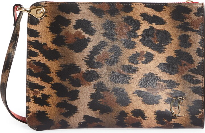 Christian Louboutin Leopard Print Leather Pouch - ShopStyle Clutches