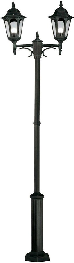 Loops Outdoor IP44 2 Bulb Twin Lamp Post Black LED E27 100W Bulb Light ...