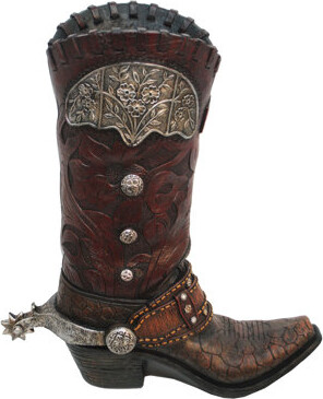 Paseo Road by HiEnd Accents Brown 12" Resin Cowboy Boot Vase - ShopStyle