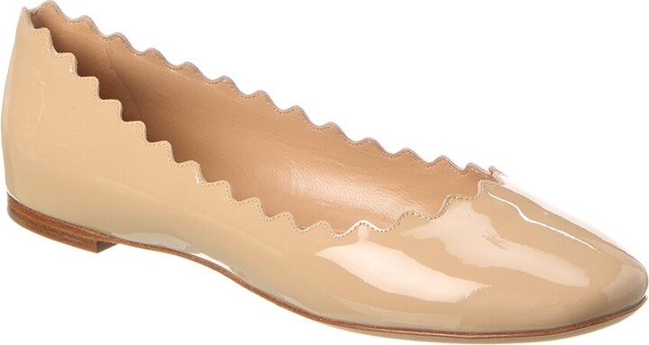 Chloé Lauren Scalloped Patent Ballet Flat - ShopStyle