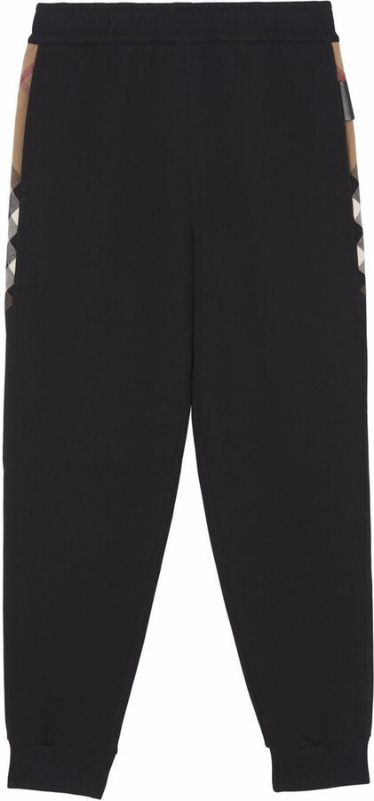 Burberry Check motiv cotton sweatpants - ShopStyle Joggers & Sweats