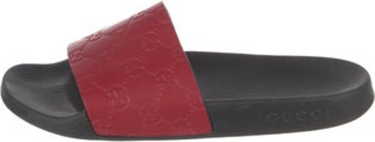 Gucci GG Signature Leather Slides - ShopStyle