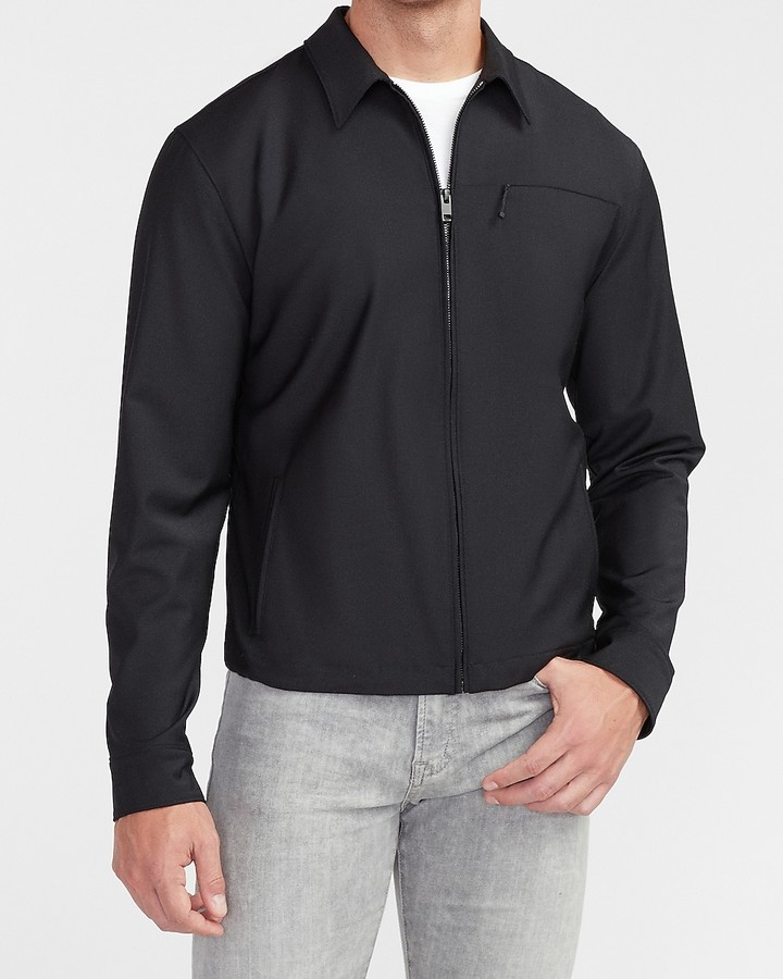 Express Black Nylon Trucker Jacket - ShopStyle