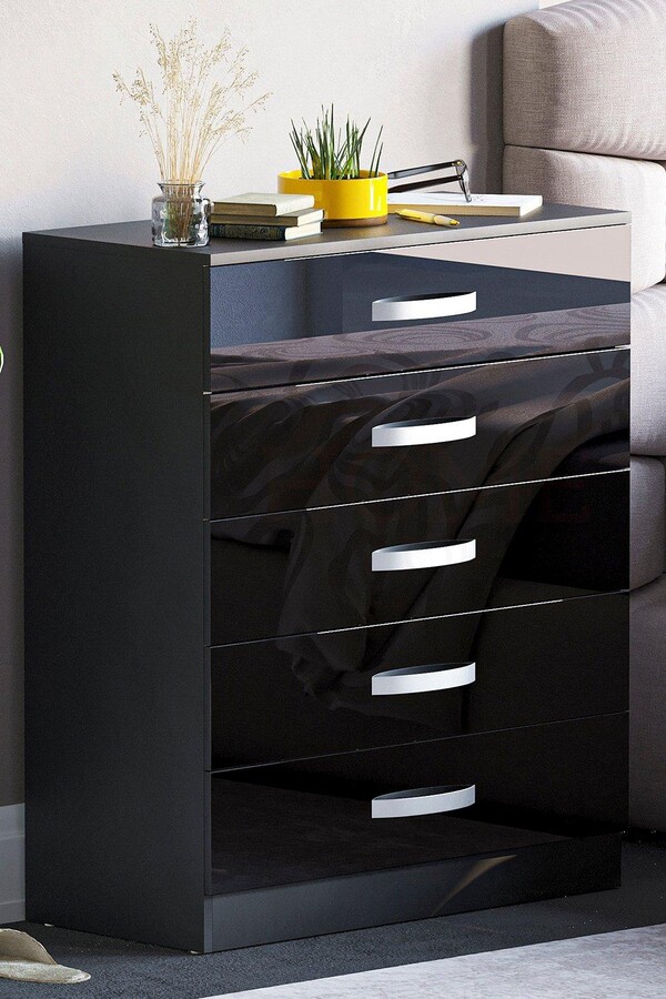 Home Discount Vida Designs Hulio 5 Drawer Chest of Drawers Storage ...