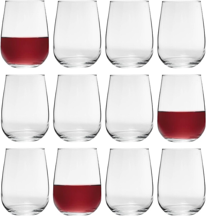 LAV Gaia Extra Large Stemless Wine Glasses - 590ml - Clear - Pack of 12 ...