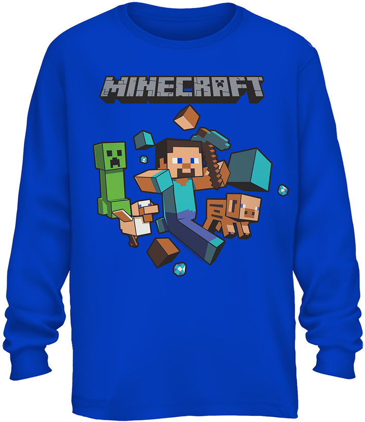 JCPenney Novelty T-Shirts Minecraft Long-Sleeve Graphic Tee - Boys 8-20 ...