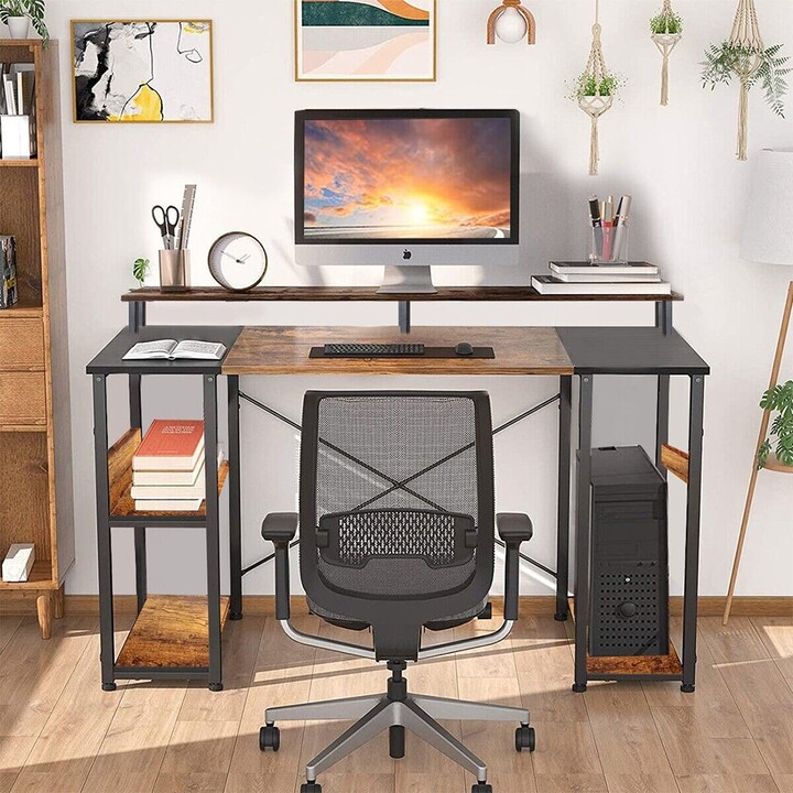 Snake River DÃ©cor 59" Computer Gaming Laptop Table With Monitor Stand ...