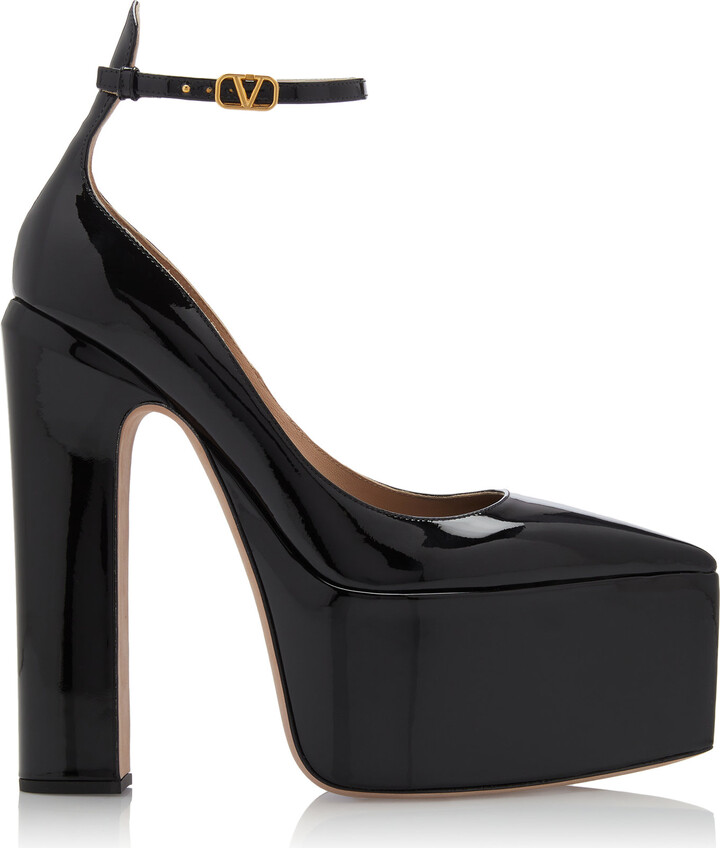 Valentino Garavani Tan-Go Patent-Leather Platform Pumps - ShopStyle