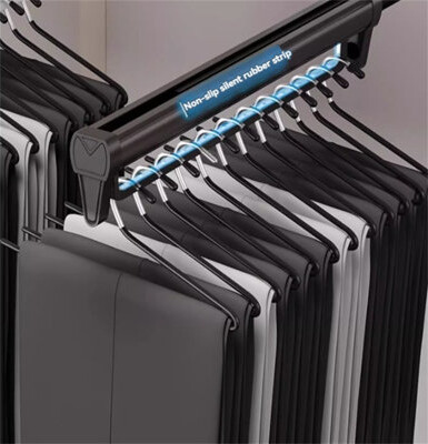 Thrones Designs Expandable Trousers Rack With Slide Rail And Goose-Type ...