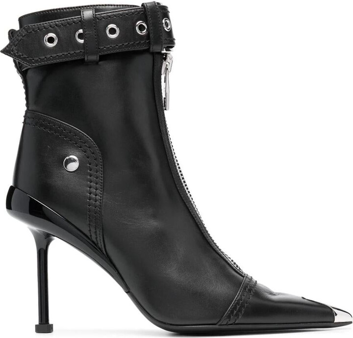 Alexander McQueen Slash Biker Ankle Boots - ShopStyle