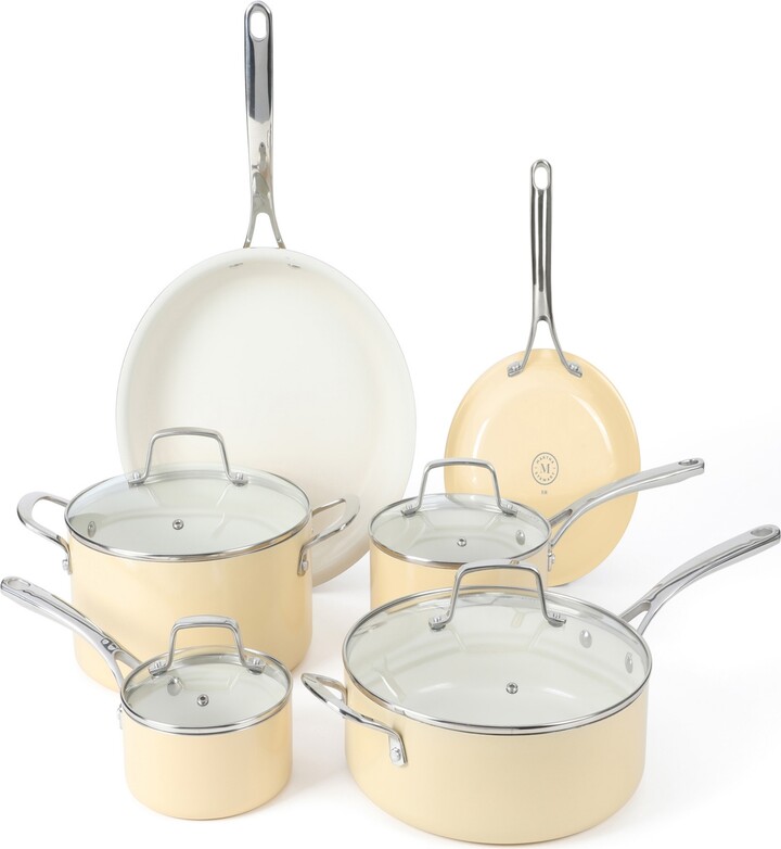 Martha Stewart Collection Lockton Ceramic Interior 10 Piece Cookware ...