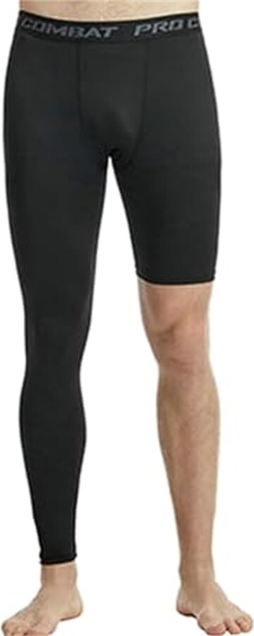 crazynekos Men's Basketball Single Leg Tight Sports Pants 1/2 One Leg ...