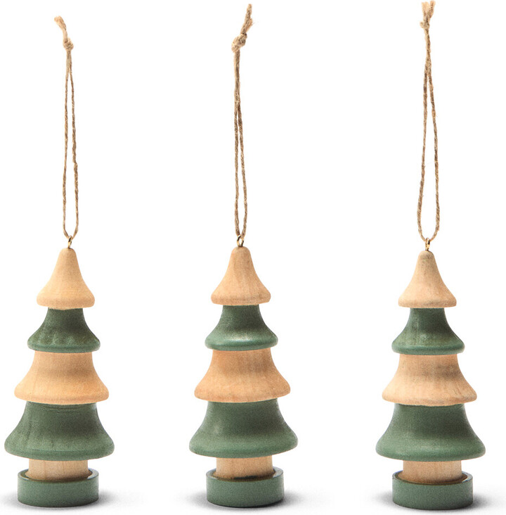 Christmas Wooden Tree Hanger Set of 3 - ShopStyle