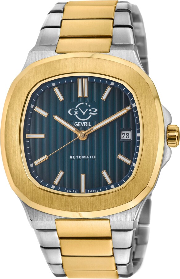 GV2 Automatic Potente Blue Dial Two Tone SS IPYG Bracelet Swiss ...