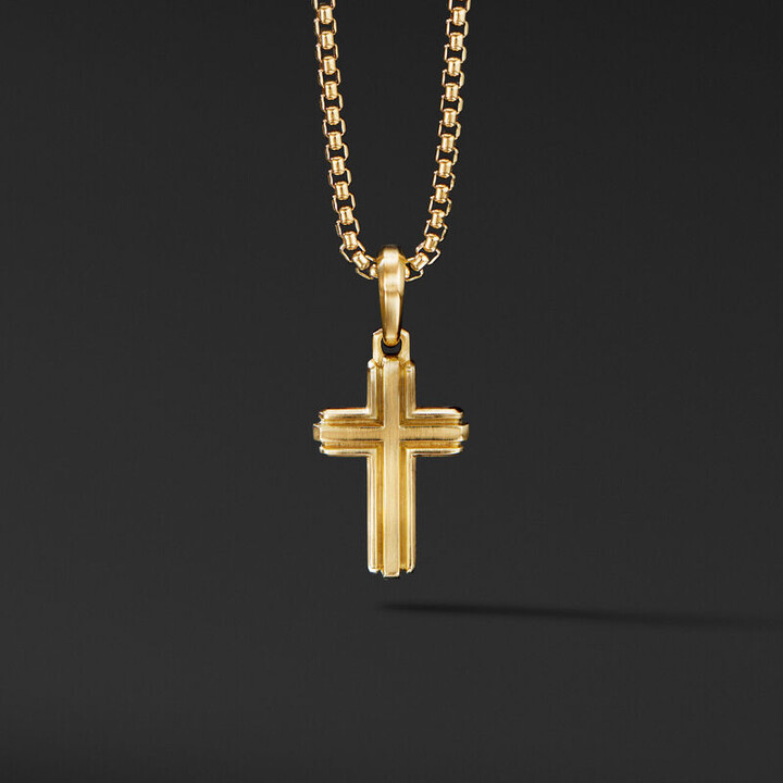 David Yurman Deco Cross Pendant in 18K Yellow Gold in All 18K Yellow ...