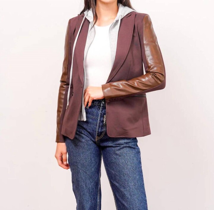 Central Park West Alexandra Dickie Blazer In Chocolate - ShopStyle