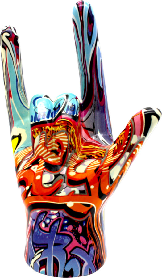 Interior Illusion Plus Interior Illusions Plus Street Art I Love You hand Tabletop - 9" tall ...