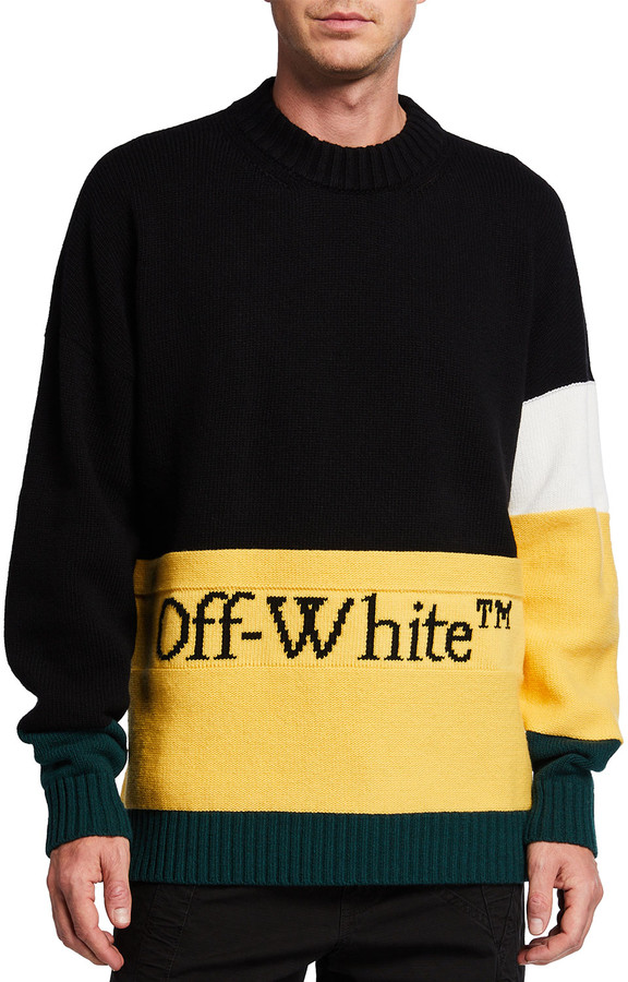 Off-White Men's Colorblock Logo Sweater - ShopStyle