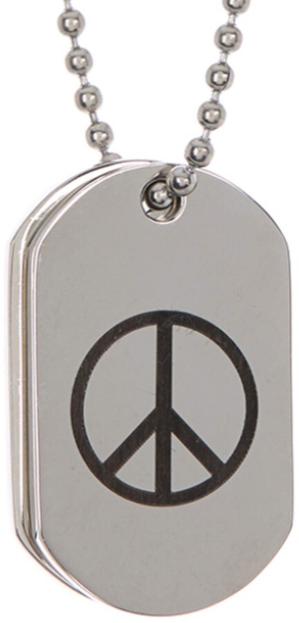 Bruno Banani Peace Dog Tag Bead Chain Necklace - ShopStyle