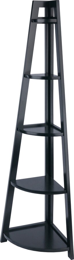 Adam 5-Tier A-Frame Corner Shelf, Black - 18.39 x 12.99 x 58.03 inches ...