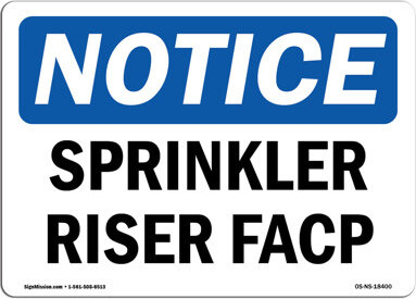 SignMission Sprinkler Riser Facp Sign - ShopStyle Desks