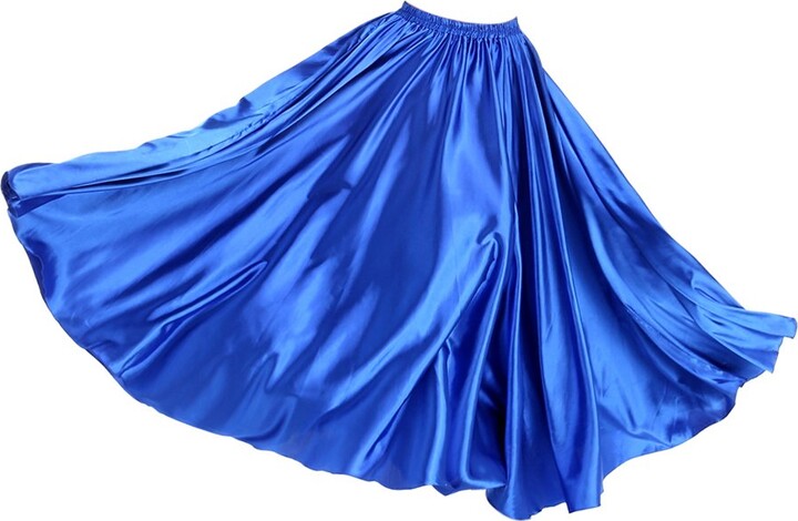 Hellery Satin Dancing Satin Skirt Long Maxi Dress Maxi Dress - ShopStyle