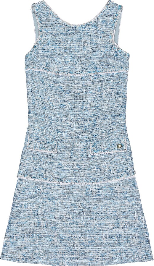 Chanel Tweed Dress in Denim-Light - ShopStyle