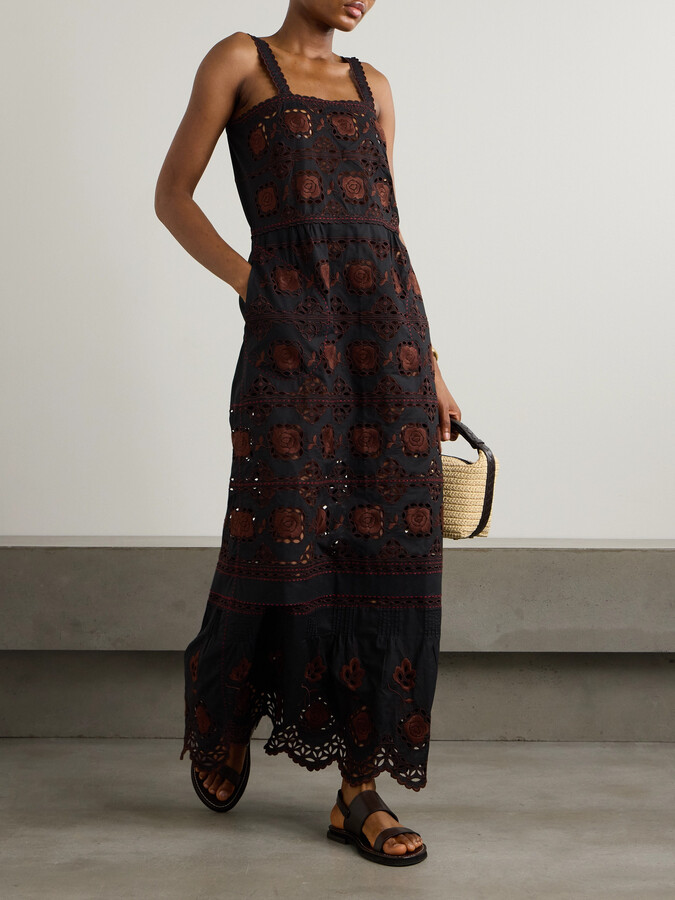 Vita Kin Grace Scalloped Broderie Anglaise Cotton-poplin Maxi Dress ...