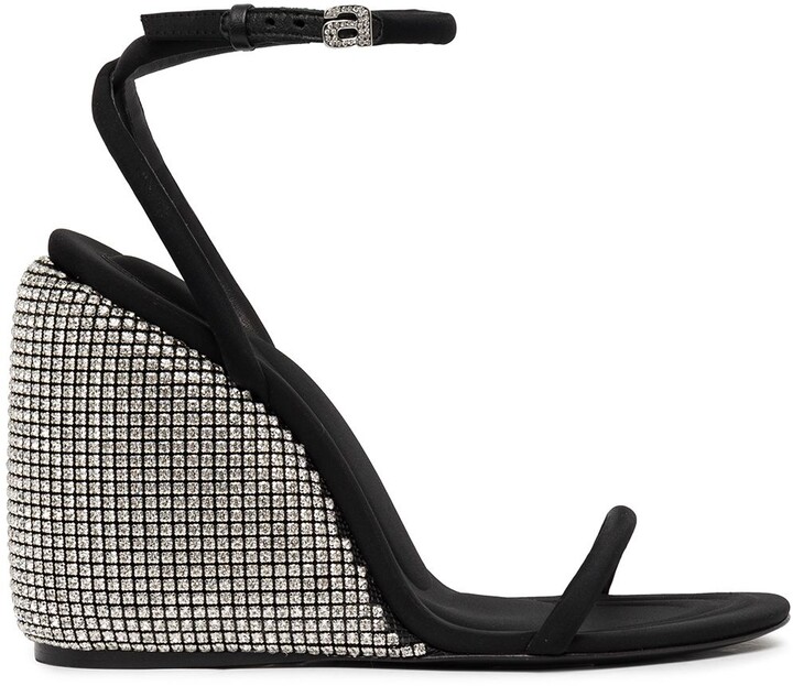 Alexander Wang Crystal-Embellished Wedge Sandals - ShopStyle