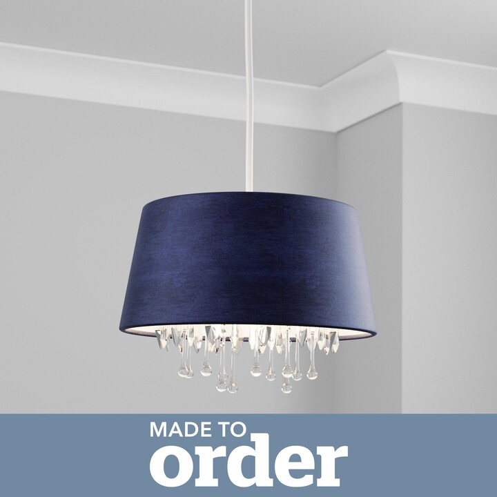 Dunelm Made to Order Beaded Shade Navy Blue - ShopStyle