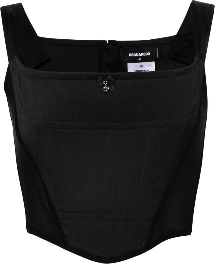 DSQUARED2 Mesh-Panels Corset Top - ShopStyle