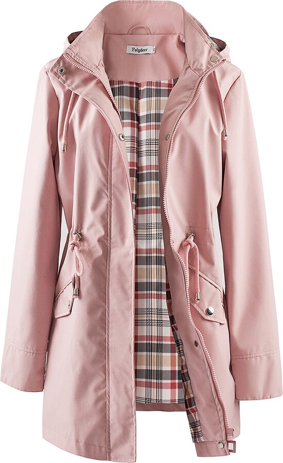 Polydeer Women's Lightweight Waterproof Raincoat Breathable Windbreaker ...