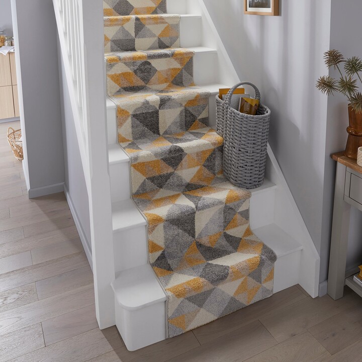 Dunelm Geo Squares Stair Runner Geo Squares Ochre - ShopStyle