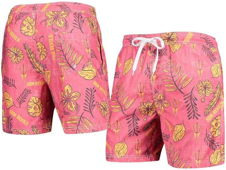 Men's Wes & Willy Maroon Arizona State Sun Devils Vintage Floral Swim ...
