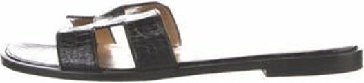 Hermes Vintage Oran Alligator Slides Slides - ShopStyle