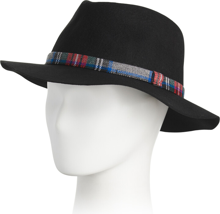 Filippo Catarzi Made In Italy Wool Panama Tartan Band Felt Hat - ShopStyle