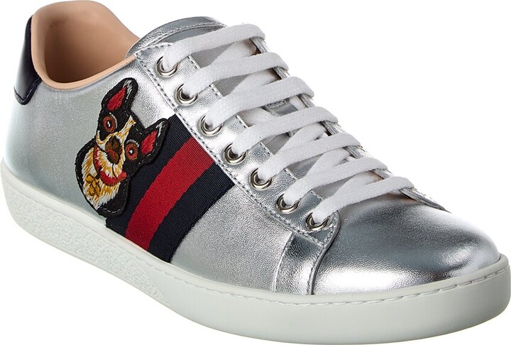 Gucci Ace Embroidered Leather Sneaker - ShopStyle