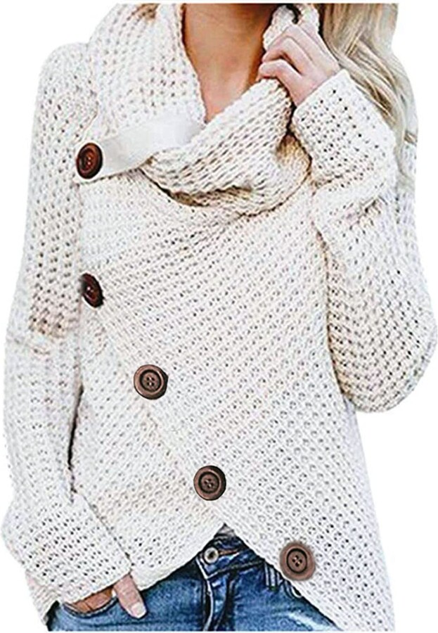 Dawwoti Womens Button Sweaters - ShopStyle Knitwear