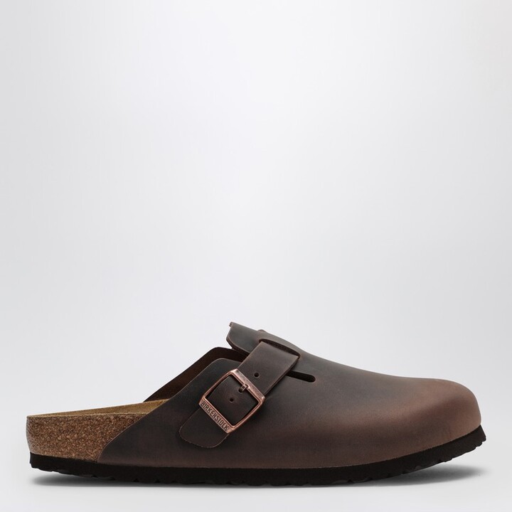 Birkenstock Boston Habana slipper in oiled leather - ShopStyle Flats