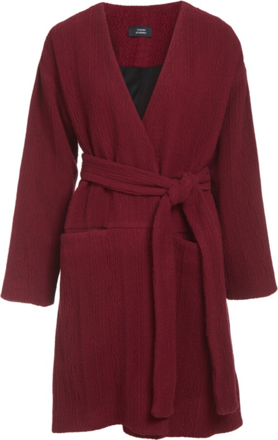 Terese Sydonna - Wine Cable Knit Big Pocket Painter's Robe - ShopStyle ...